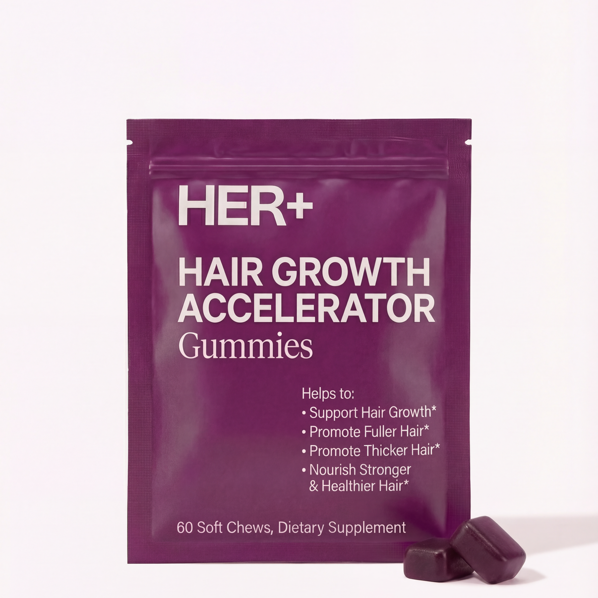 Hair Growth Gummies for Thicker, Fuller Hair – HER+